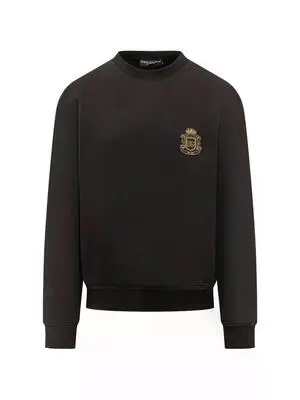 Dolce & Gabbana Crewneck Logo Appliqué Sweatshirt - Black