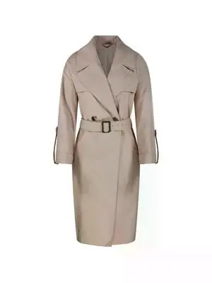 Max Mara Belted Double-breasted Coat - Neutrals