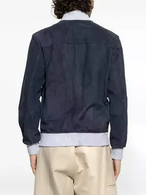 Eleventy Leather Jacket - Blue