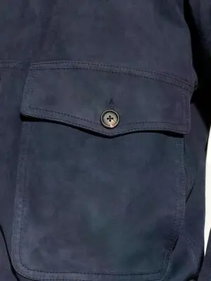 Eleventy Leather Jacket - Blue