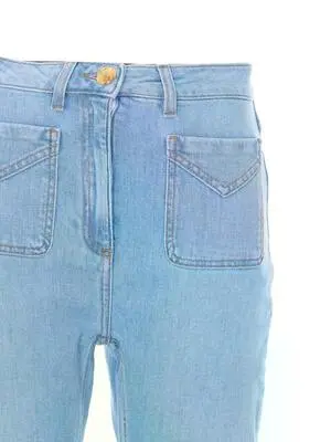 Elisabetta Franchi Flared Pocket Denim Trousers - Blue