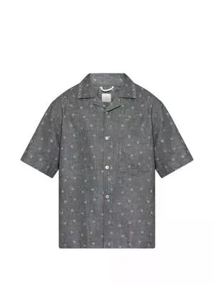 Eleventy Collared Polka Dot Shirt - Grey
