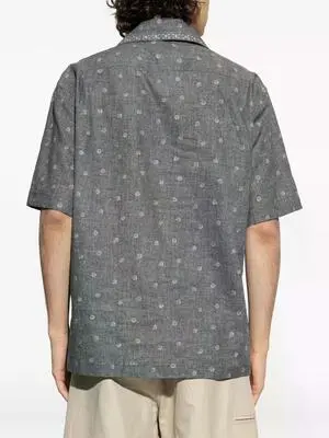 Eleventy Collared Polka Dot Shirt - Grey