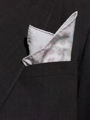 Eleventy Patterned Pocket Square - Neutrals