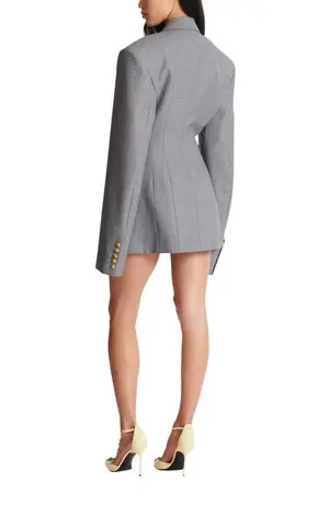 Balmain Draped Wool Jacket Dress