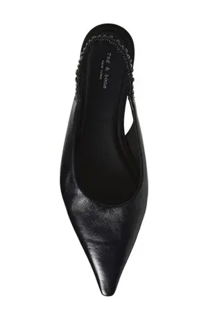 Rag & Bone Mercer Pointed Toe Slingback Flat - Black