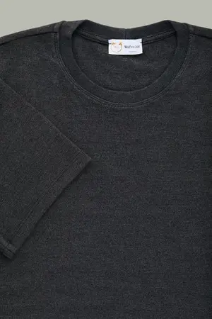 WOLF VS. GOAT (WVG) Heavyweight Viscose Interlock Short Sleeve Crewneck - Black