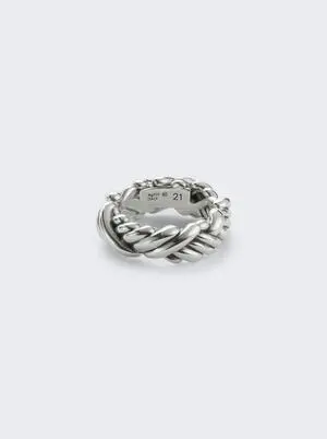 Bottega Veneta Intreccio Sterling Ring - Silver