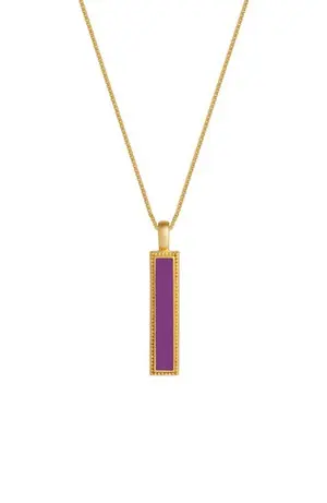 KARMA AND LUCK Harmonious Path Amethyst Peace Charm Gold Necklace - Gold/purple