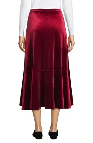 LANDS' END Velvet Wrap Midi Skirt