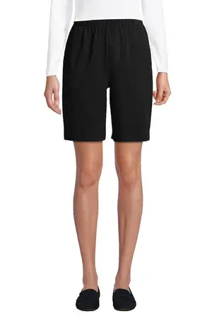 LANDS' END Sport Knit High-rise Shorts - Black