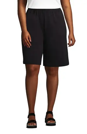 LANDS' END Sport Knit High-rise Shorts - Black