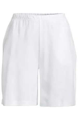 LANDS' END Sport Knit High-rise Shorts - White