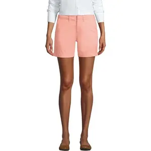 LANDS' END Classic 7" Chino Shorts With Elastic Back - Crisp Peach