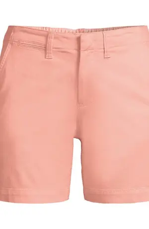 LANDS' END Classic 7" Chino Shorts With Elastic Back - Crisp Peach