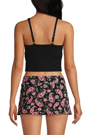 LANDS' END D-cup Wirefree Wrap Tankini Top - Black