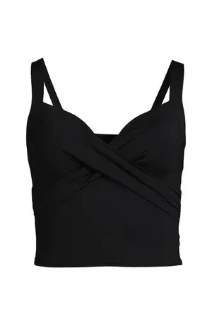 LANDS' END D-cup Wirefree Wrap Tankini Top - Black