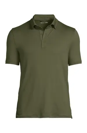 LANDS' END Tall Short Sleeve Cooling Performance Polo - River Stone Green