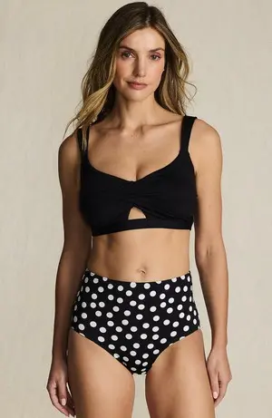 LANDS' END Twist Front Bikini Top Black