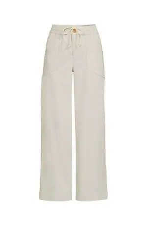 LANDS' END Herringbone Chino Relaxed Straight Ankle Pants - Light Stone