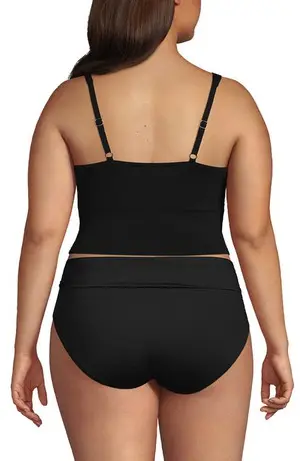 LANDS' END Dd-cup V-neck Wrap Midkini Top