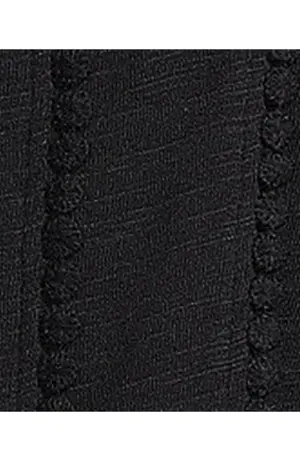 LANDS' END Slub Short Sleeve Notch Neck Top - Black