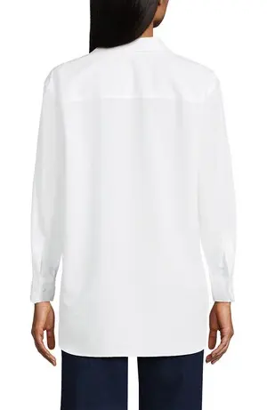 LANDS' END Poplin Extra Long Tunic - White