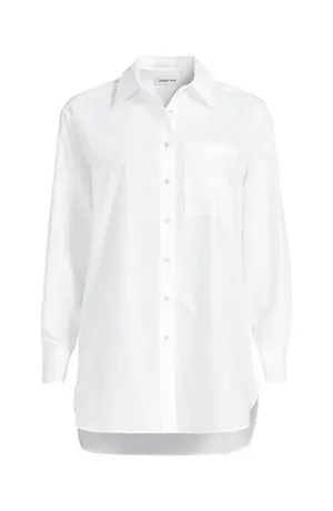 LANDS' END Poplin Extra Long Tunic - White