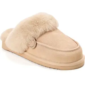DEARFOAMS Fireside Melville Shearling Scuff Slipper - Sand