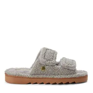 DEARFOAMS Regina Teddy Double Band Slide Slipper - Sleet