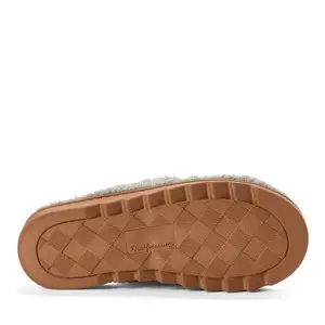 DEARFOAMS Regina Teddy Double Band Slide Slipper - Sleet