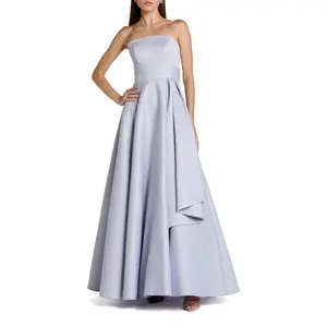 Mac Duggal Satin Strapless A-line Ballgown - Periwinkle