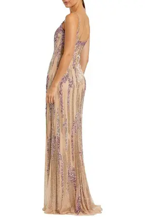 Mac Duggal Sequin Mesh Column Gown