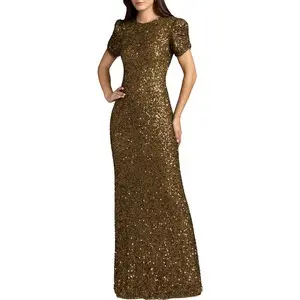 Mac Duggal Embellished Gown - Chocolate