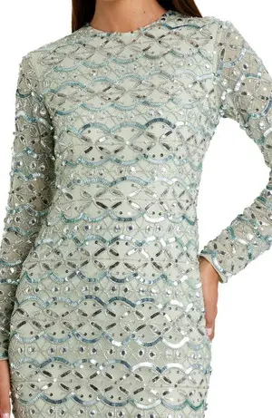 Mac Duggal Embellished Long Sleeve Gown