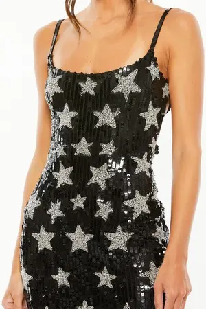 Mac Duggal Star Beaded Cross Back Gown