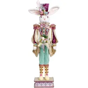 MARK ROBERTS Rabbit Nutcracker Green - Dark Magenta