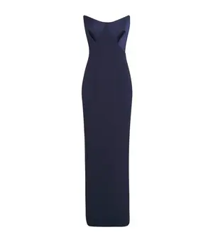 Safiyaa Crepe Strapless Gown