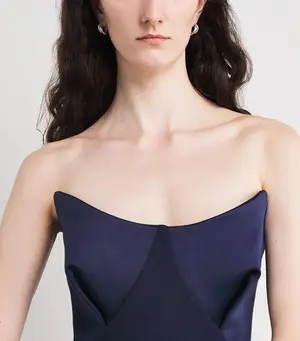 Safiyaa Crepe Strapless Gown