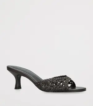 Staud Leather Woven Brigitte Mules 60