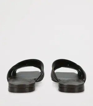 TOD'S Leather T-strap Sandals - Brown