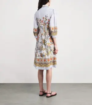 Etro Cotton Printed Maxi Shirt Dress - Blue