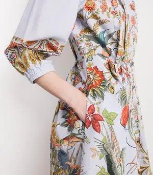 Etro Cotton Printed Maxi Shirt Dress - Blue