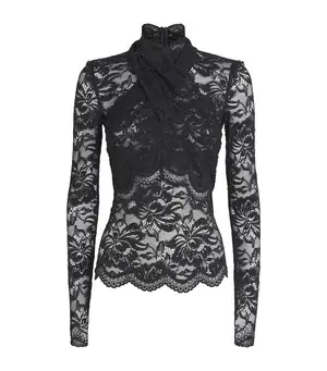 Rabanne Floral Lace Top - Black