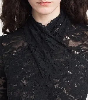 Rabanne Floral Lace Top - Black