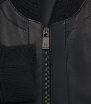 Pal Zileri Leather Bomber Jacket - Black