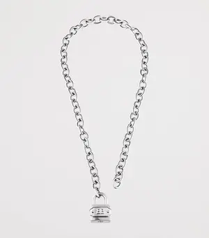 Balenciaga Bb Padlock Chain Necklace