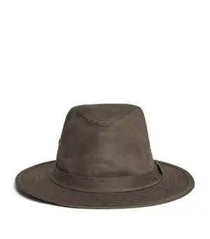 Barbour Waxed Cotton Safari Hat - Green