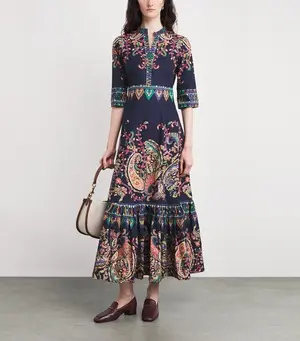 Etro Cotton Paisley Maxi Dress - Blue