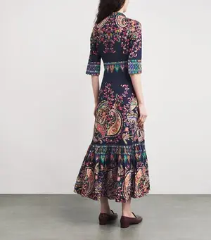 Etro Cotton Paisley Maxi Dress - Blue